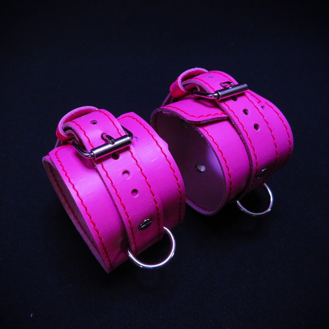 Handmade Pink Restraints, Pink Bondage Bracelets for Women, Bondages ...