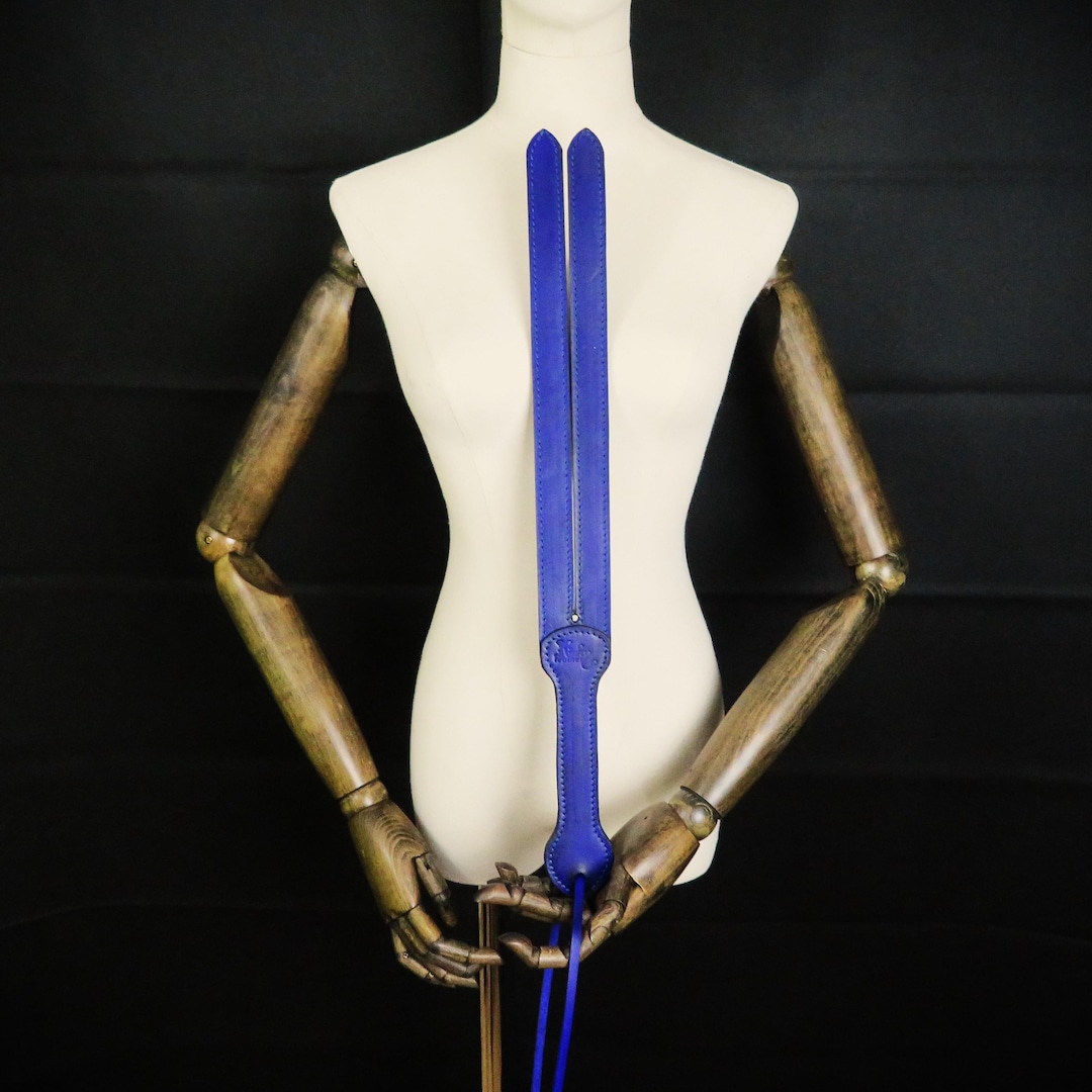 Leather Tawse Spanking Paddle, Double Layer Purple Leather Discipline ...