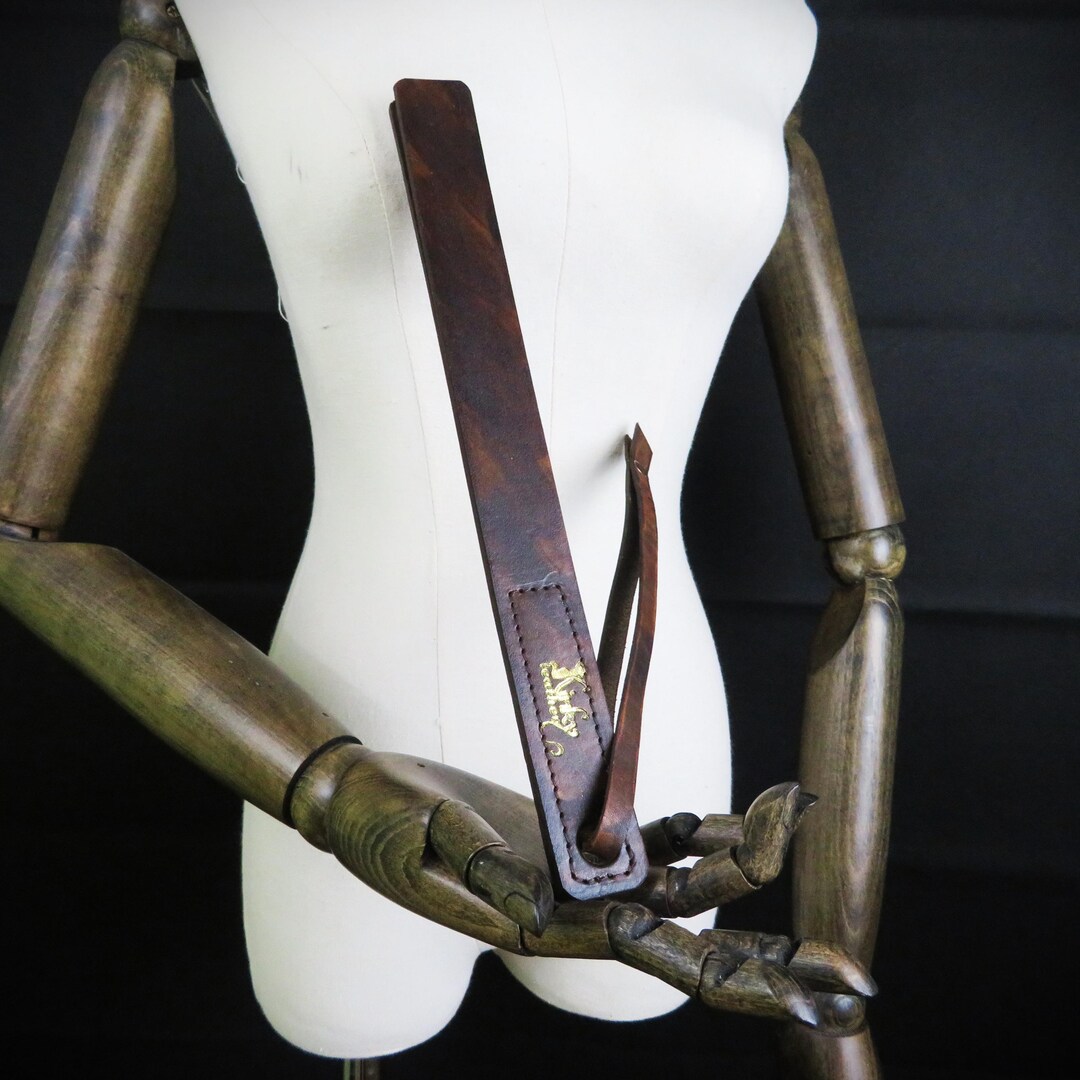 Handmade Brown Leather Slapper, BDSM Fetish Brown Paddle, Playful ...