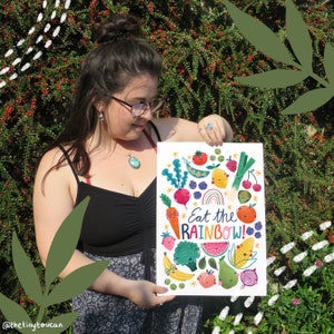 CUTE NURSERY ART A4/A3 - Eat the Rainbow- Fruit and Vegetables ...