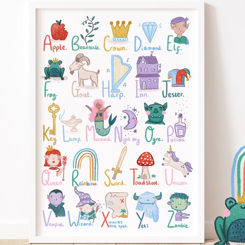 Magical Fairytale ABC Print Magic Alphabet Nursery Wall Art - Etsy