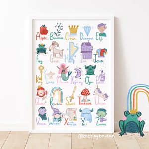 Magical Fairytale ABC Print- Magic Alphabet- Nursery Wall Art- Cool ...