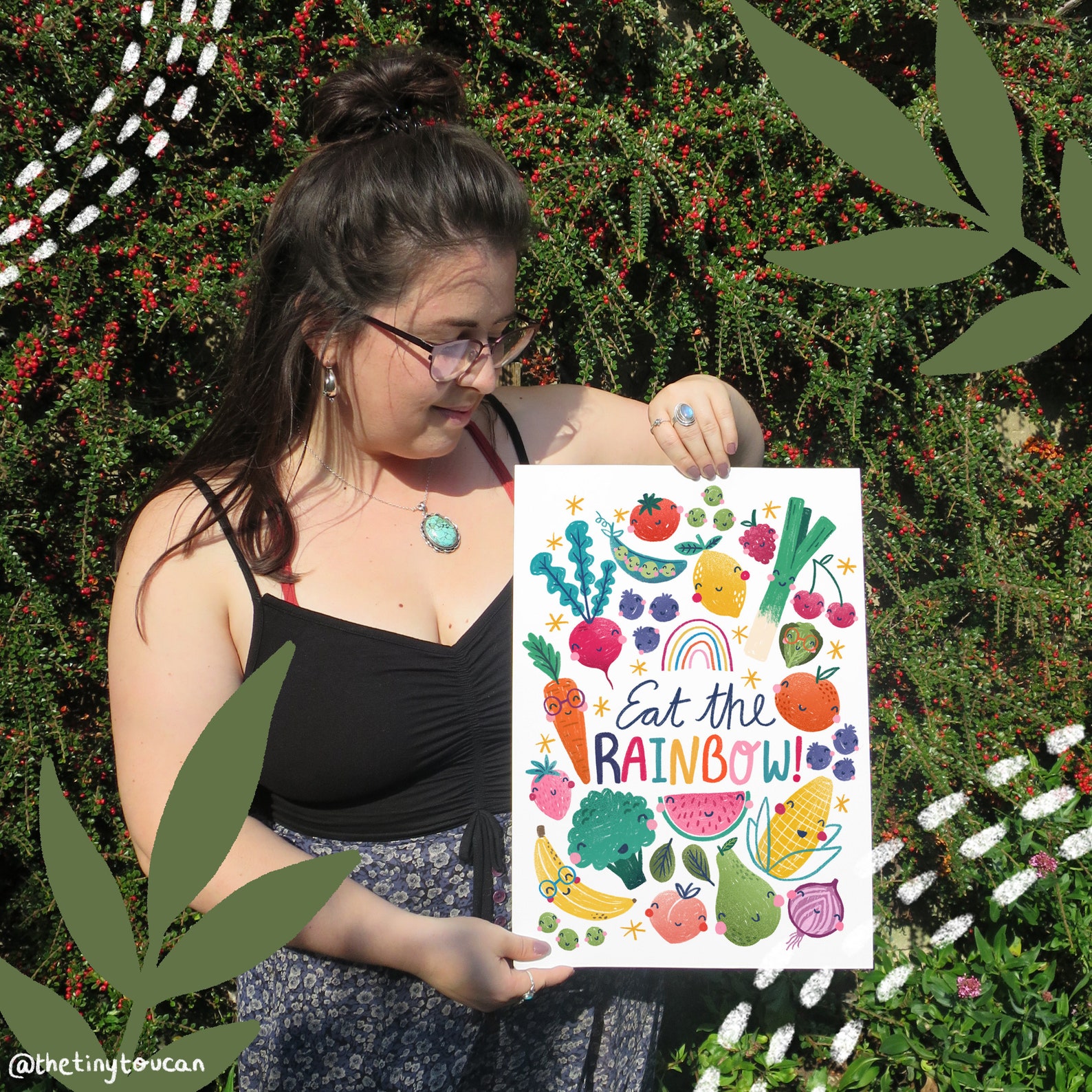 CUTE NURSERY ART A4/A3 Eat the Rainbow Fruit and | Etsy