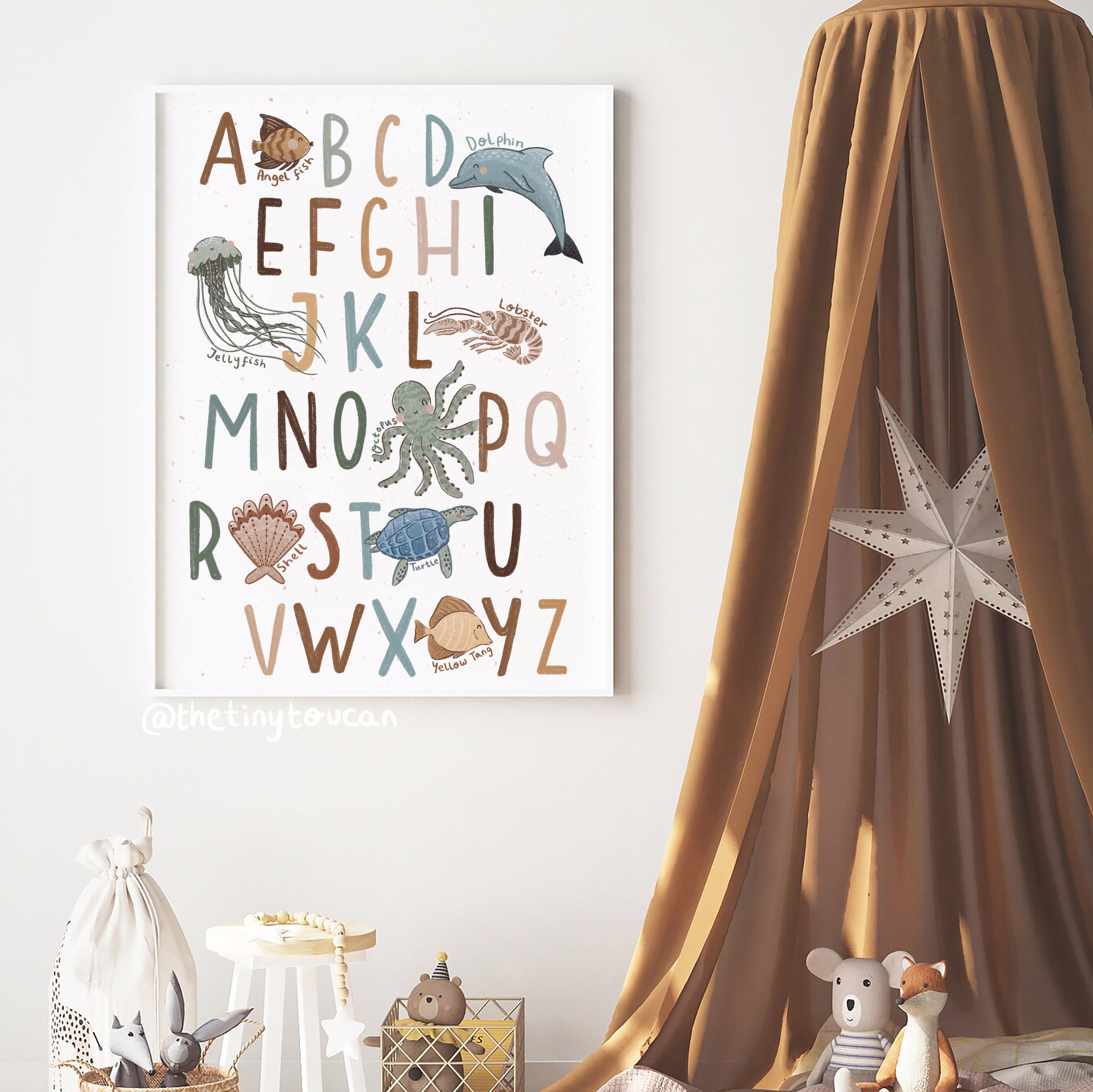 Under the Sea ABC Boho Under The Sea Ocean Decor Sea | Etsy