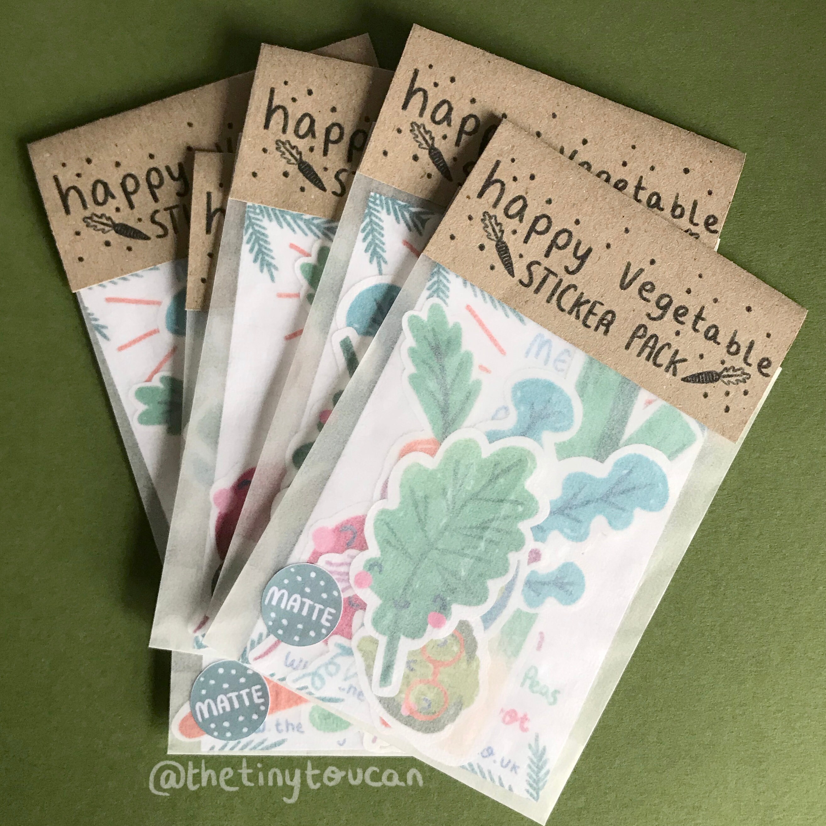 Happy Vegetable Sticker Pack 7 Happy Vegetable Stickers | Etsy UK