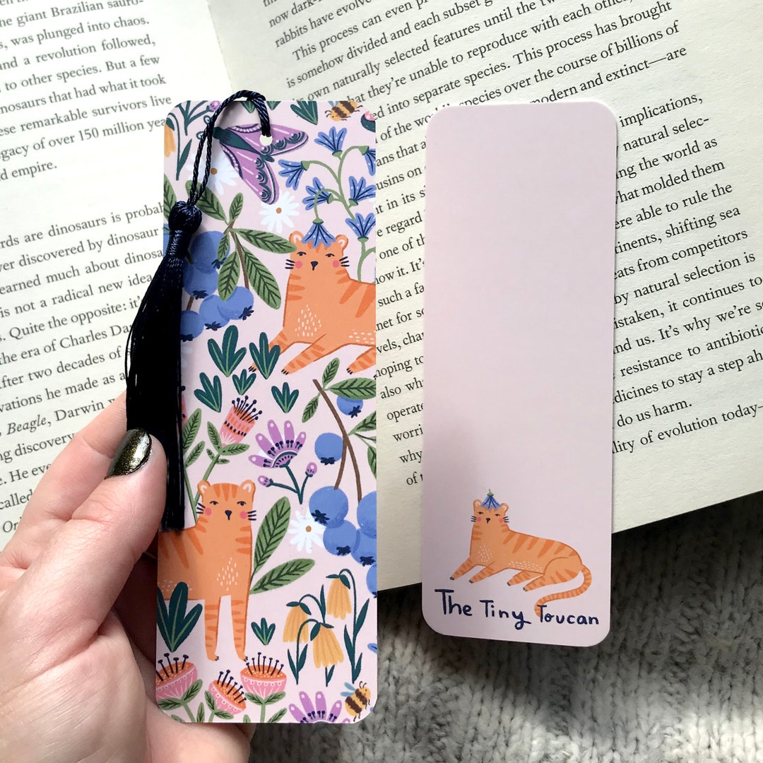 Spring Tigers Bookmark. Blueberries, Butterflies and Flowers- With or ...