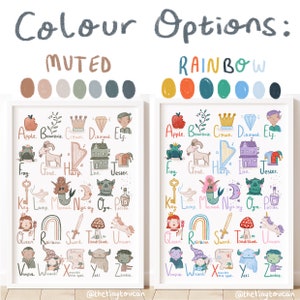 Magical Fairytale ABC Print- Magic Alphabet- Nursery Wall Art- Muted ...