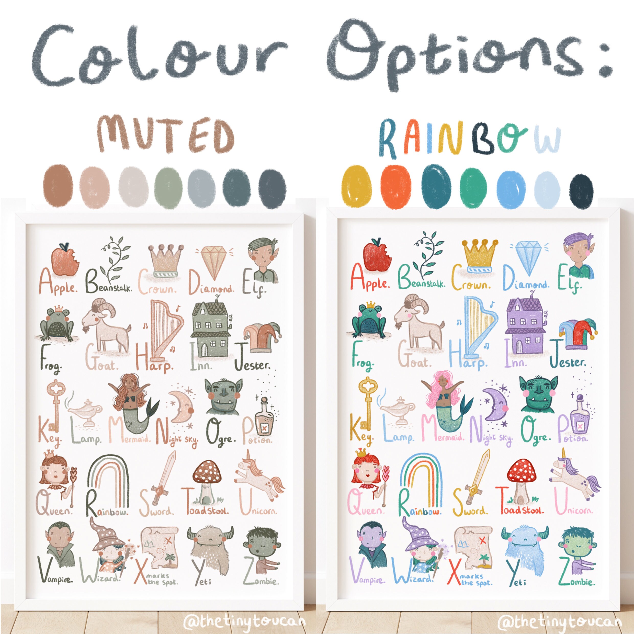 Magical Fairytale ABC Print Magic Alphabet Nursery Wall Art - Etsy