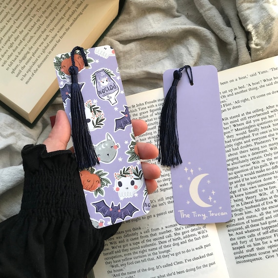 Halloween Cutie Bookmark. Kawaii Illustration Pumpkin Cat - Etsy