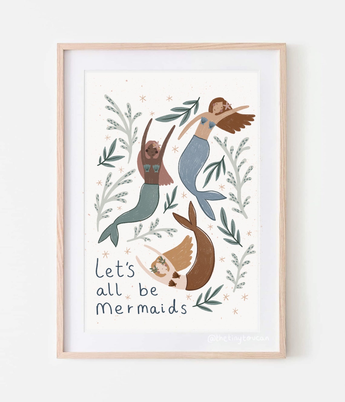 Mermaids Fine Art Print Boho Under the Sea Ocean Decor Sea - Etsy