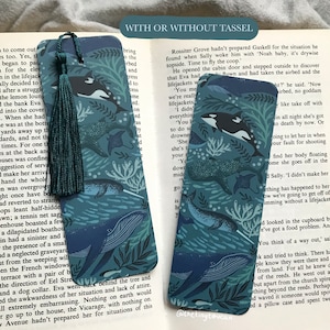 Whales Bookmark- Under the Sea Illustration- Winter Stationery- Blue ...