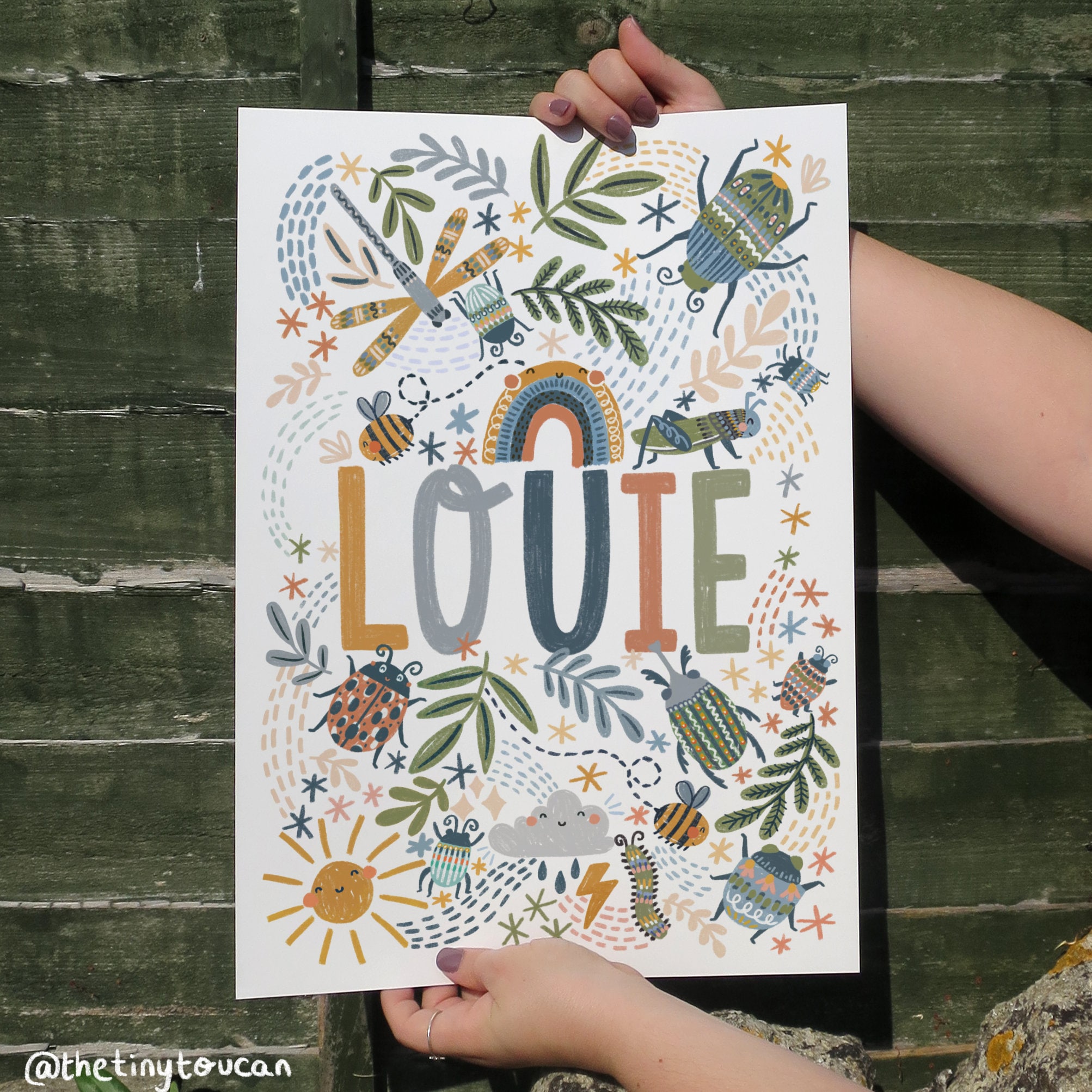 BEETLE NAME A4/A3 PRINT- Bug Name Art- Nursery Wall Art- Cool Kids Art ...