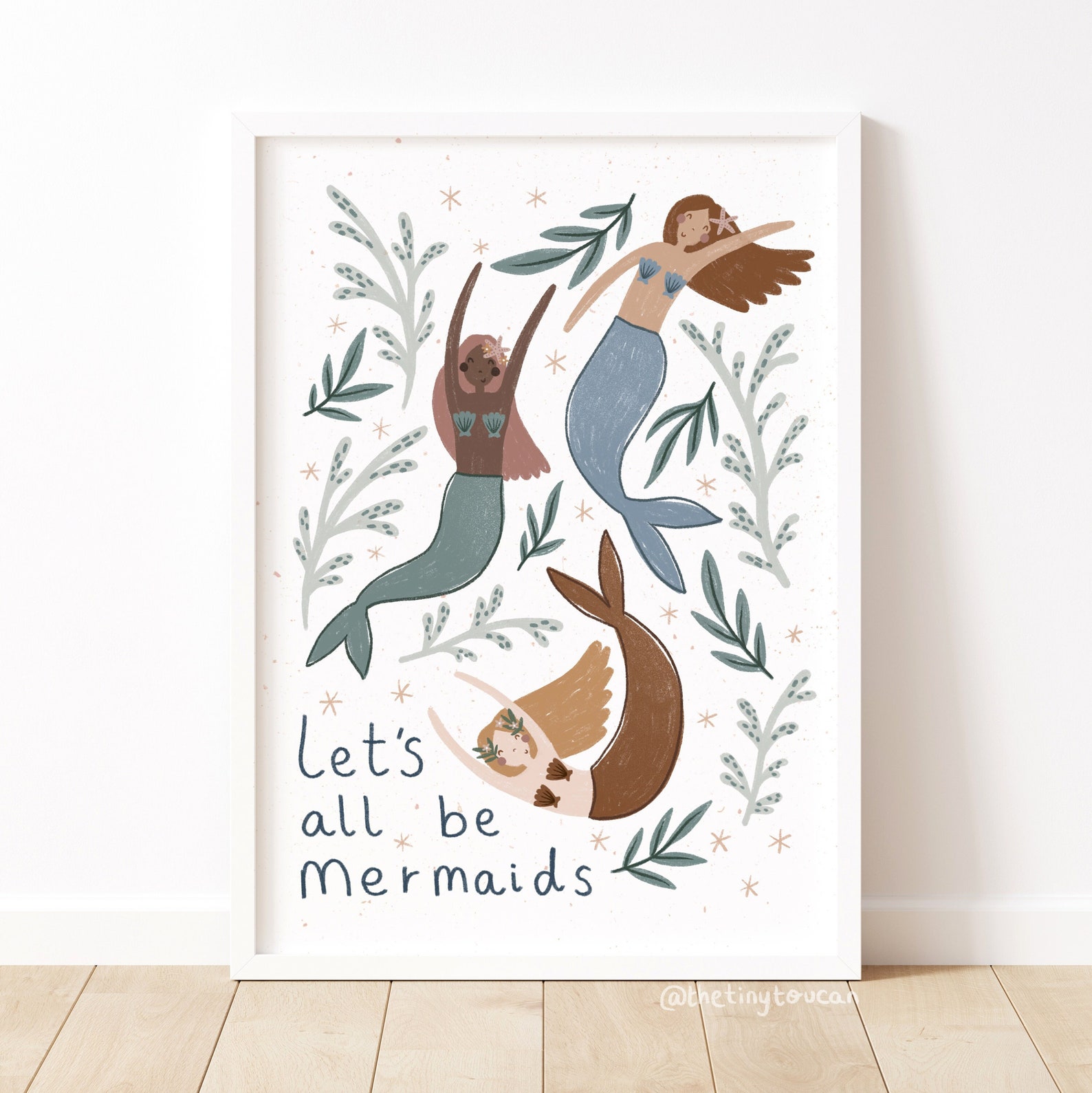 Mermaids Fine Art Print Boho Under the Sea Ocean Decor Sea - Etsy