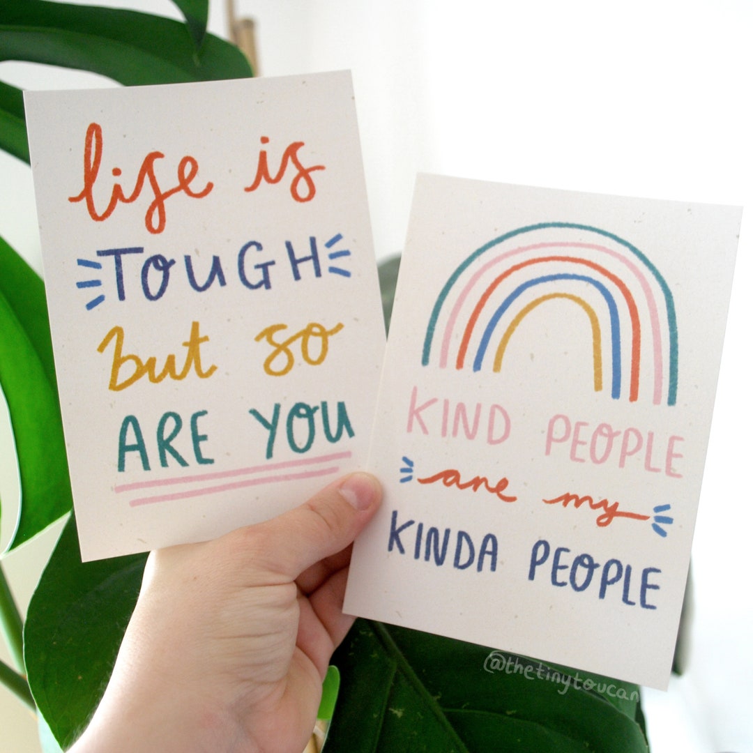 POSTCARD SET Positive Slogans A6 Postcards Positivity Art - Etsy