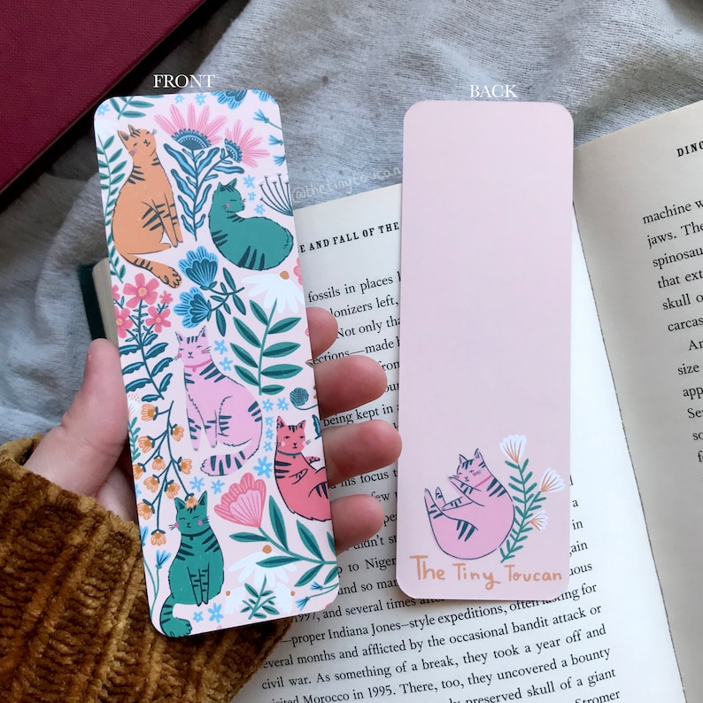 Cats Bookmark. Kitten Illustration Cat Lover Gift With or - Etsy