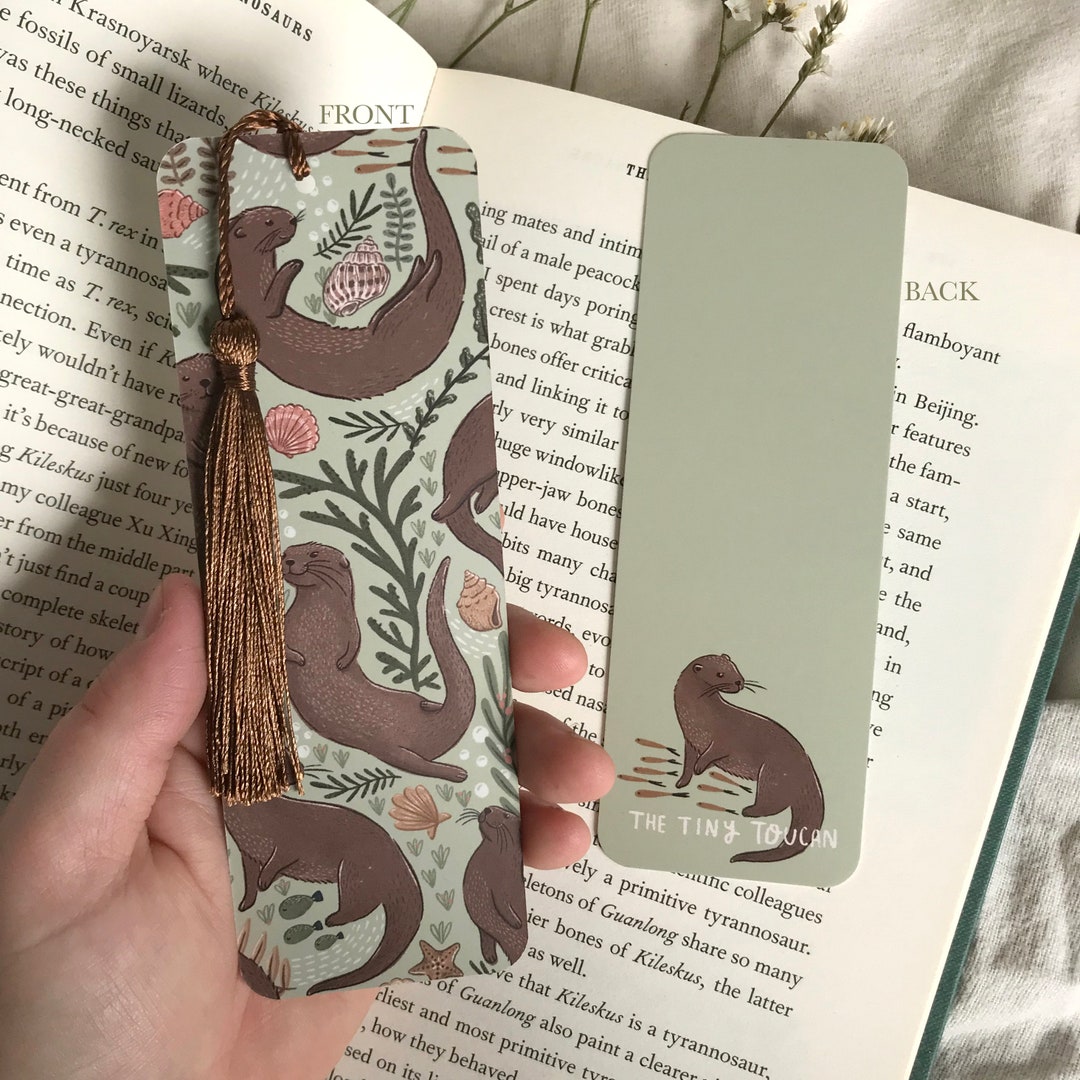 Otters and Shells Bookmark -flowers- With or Without Tassel- Kawaii ...