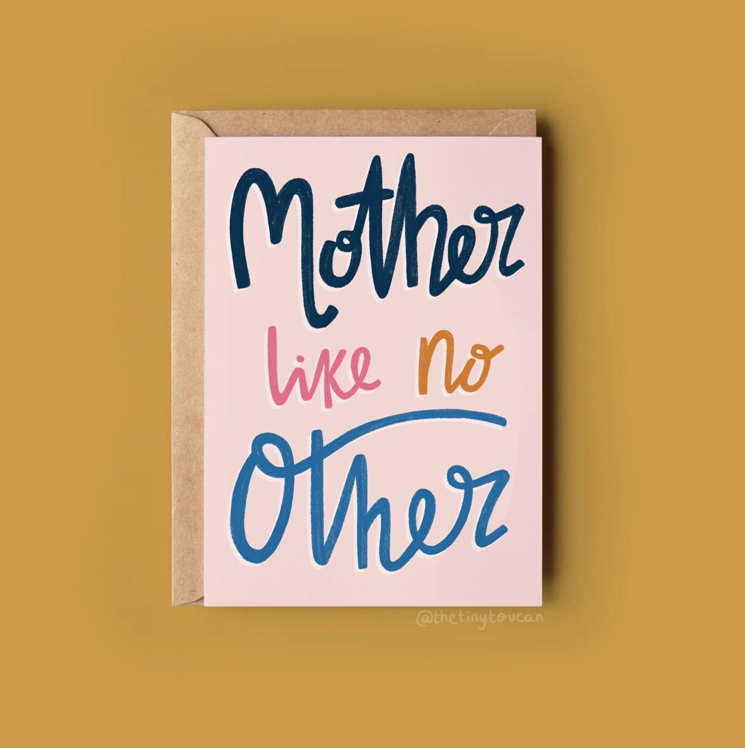 Mother Like No Other- A6 Mothers Day Card- Contemporary Slogan- Mum ...