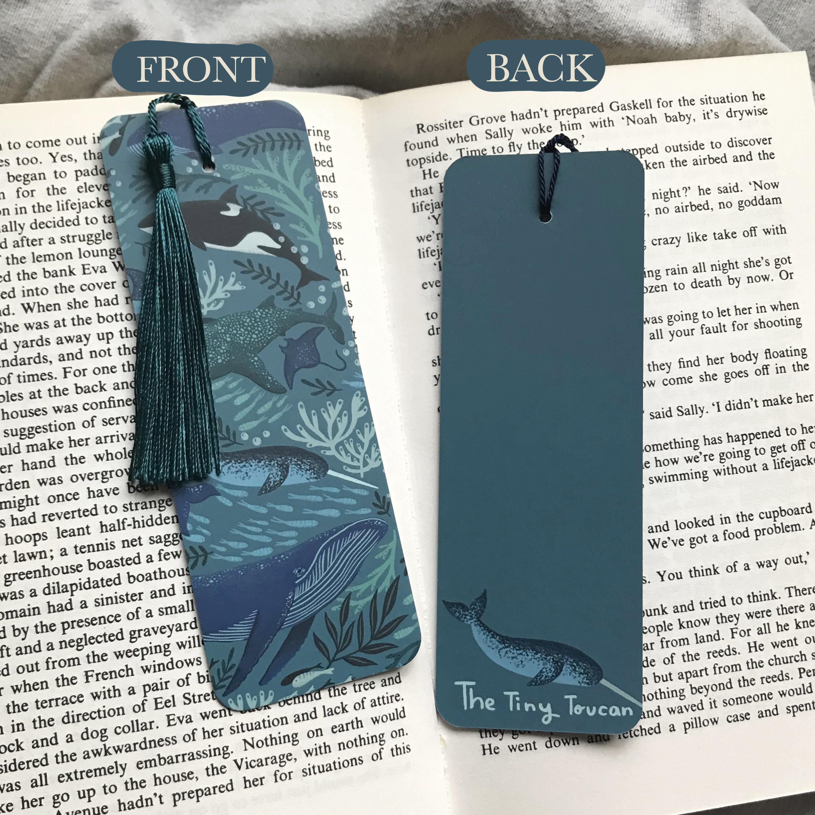 Whales Bookmark Under the Sea Illustration Winter - Etsy UK