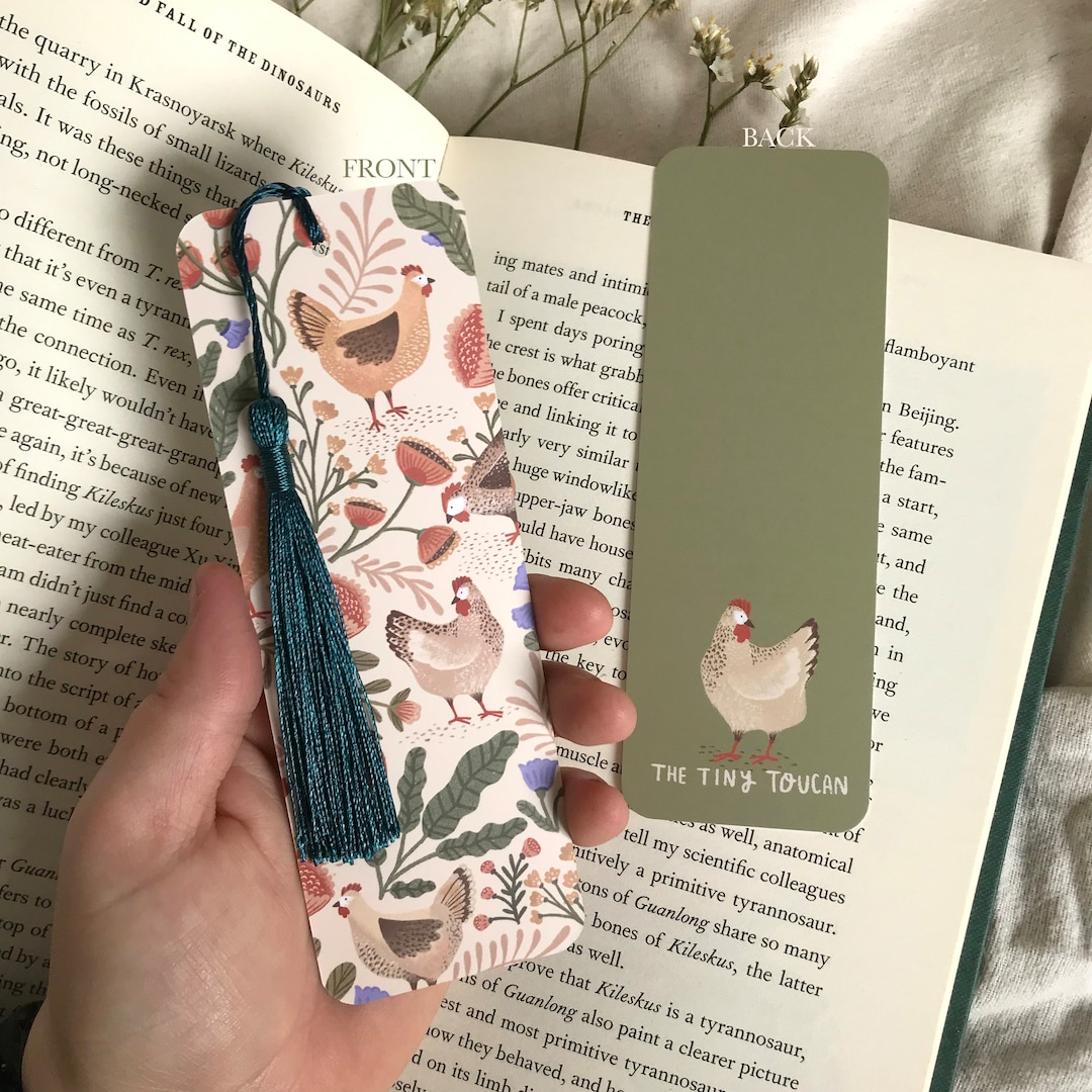 Spring Chicken Bookmark -flowers- With or Without Tassel- Kawaii ...