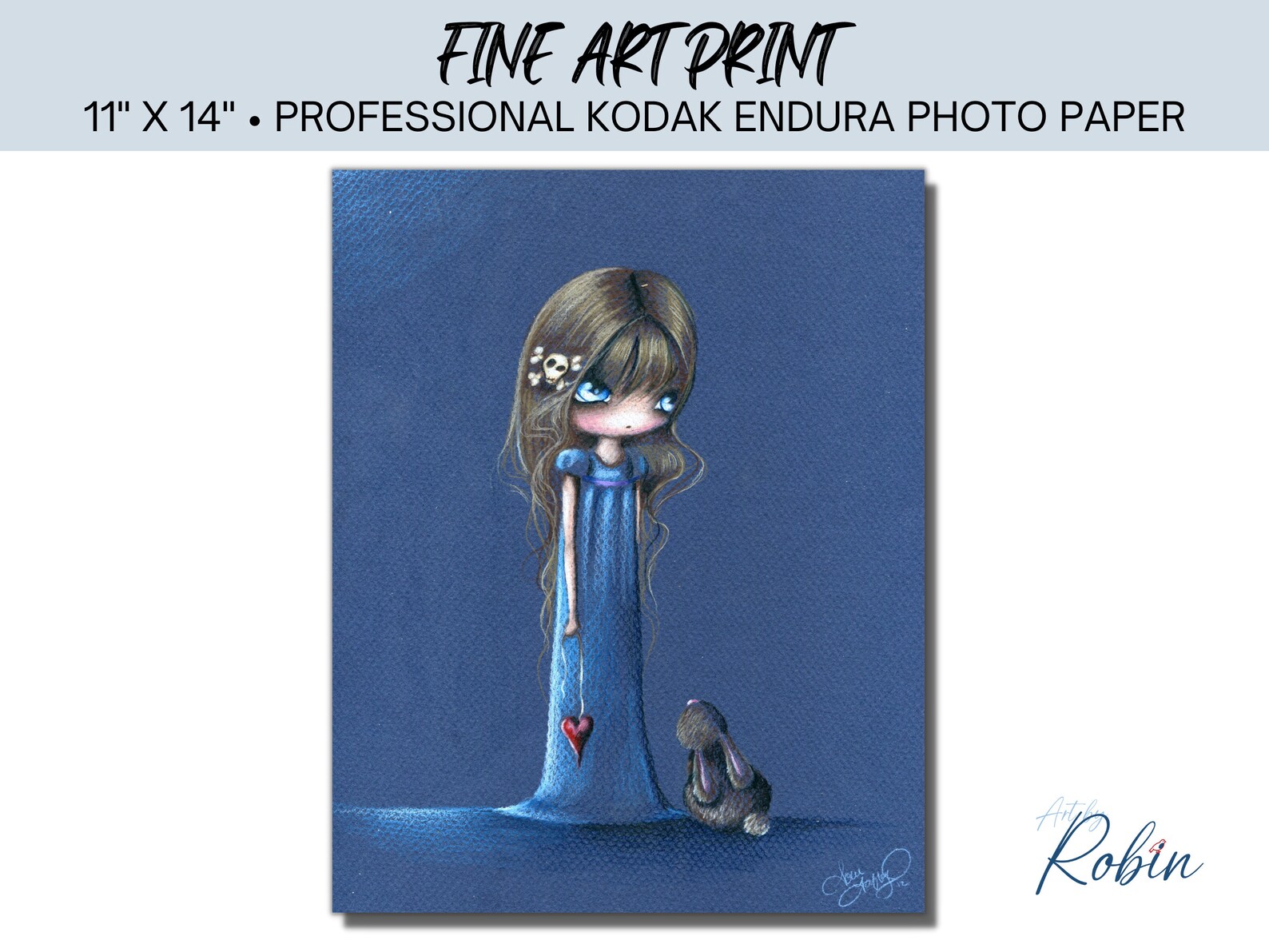 11x14 Fine Art Kodak Photo Paper Print Big Eyed Girl With A Red Heart 11x14-fine-art-kodak-photo-paper-print-big-eyed-girl-with-a-red-heart