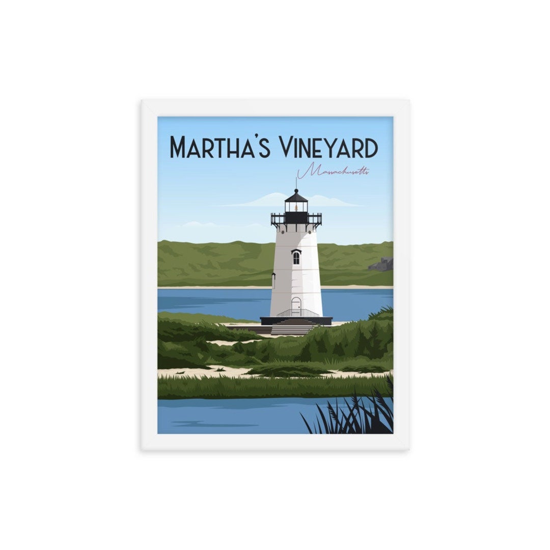 Martha's Vineyard Lighthouse Framed Poster, Martha's Vineyard Print ...