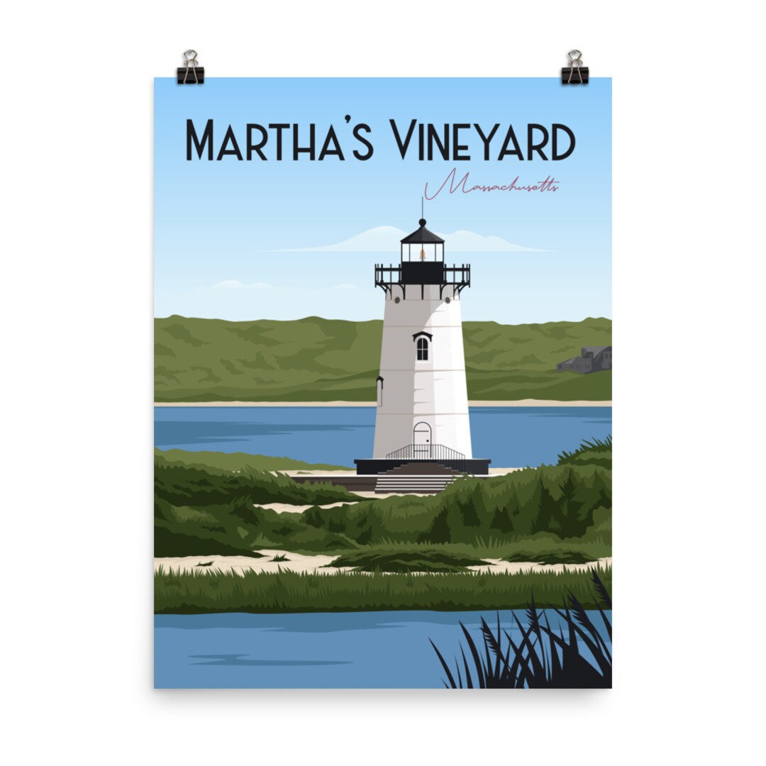 Martha's Vineyard Poster, Martha's Vineyard Lighthouse Poster, Martha's ...