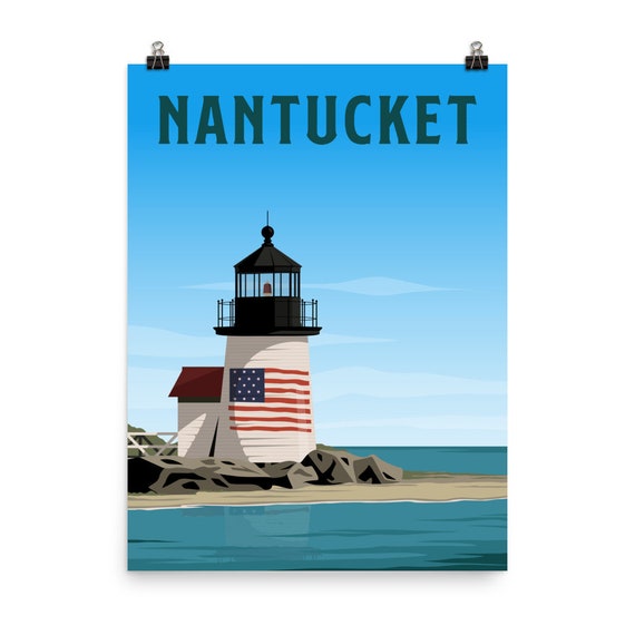 Nantucket Lighthouse Poster Nantucket Print Nantucket Wall - Etsy