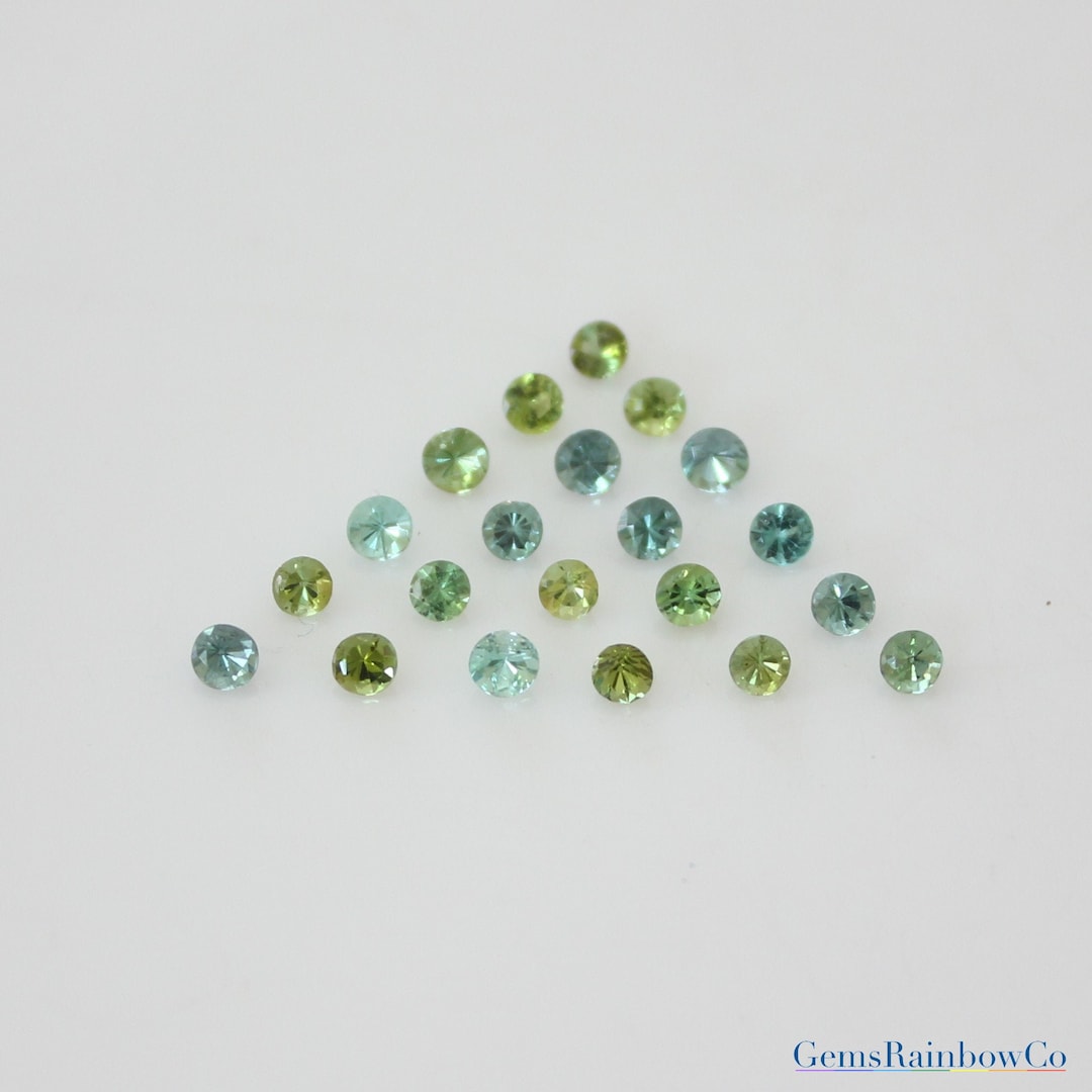 Green Tourmaline 2.5mm and 3mm Round Faceted Natural Loose Gemstone AA ...