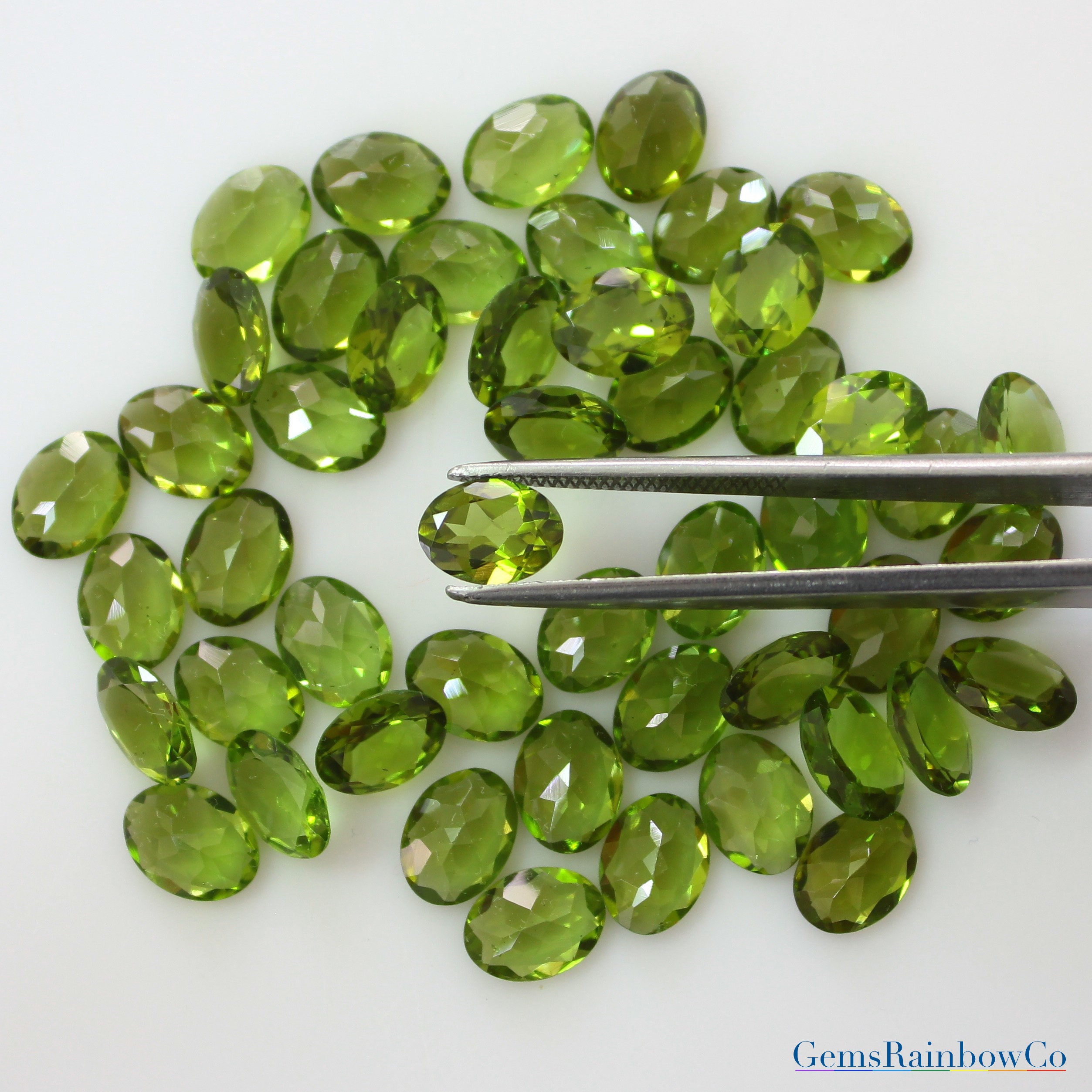 Natural Peridot Olive Green Oval Faceted Loose Gemstone, Available in ...