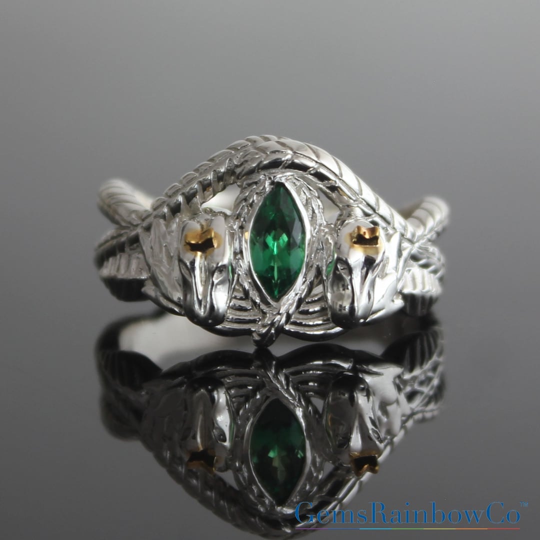 Ring of Barahir, Lord of the Rings, Set in Solid Gold and Natural ...