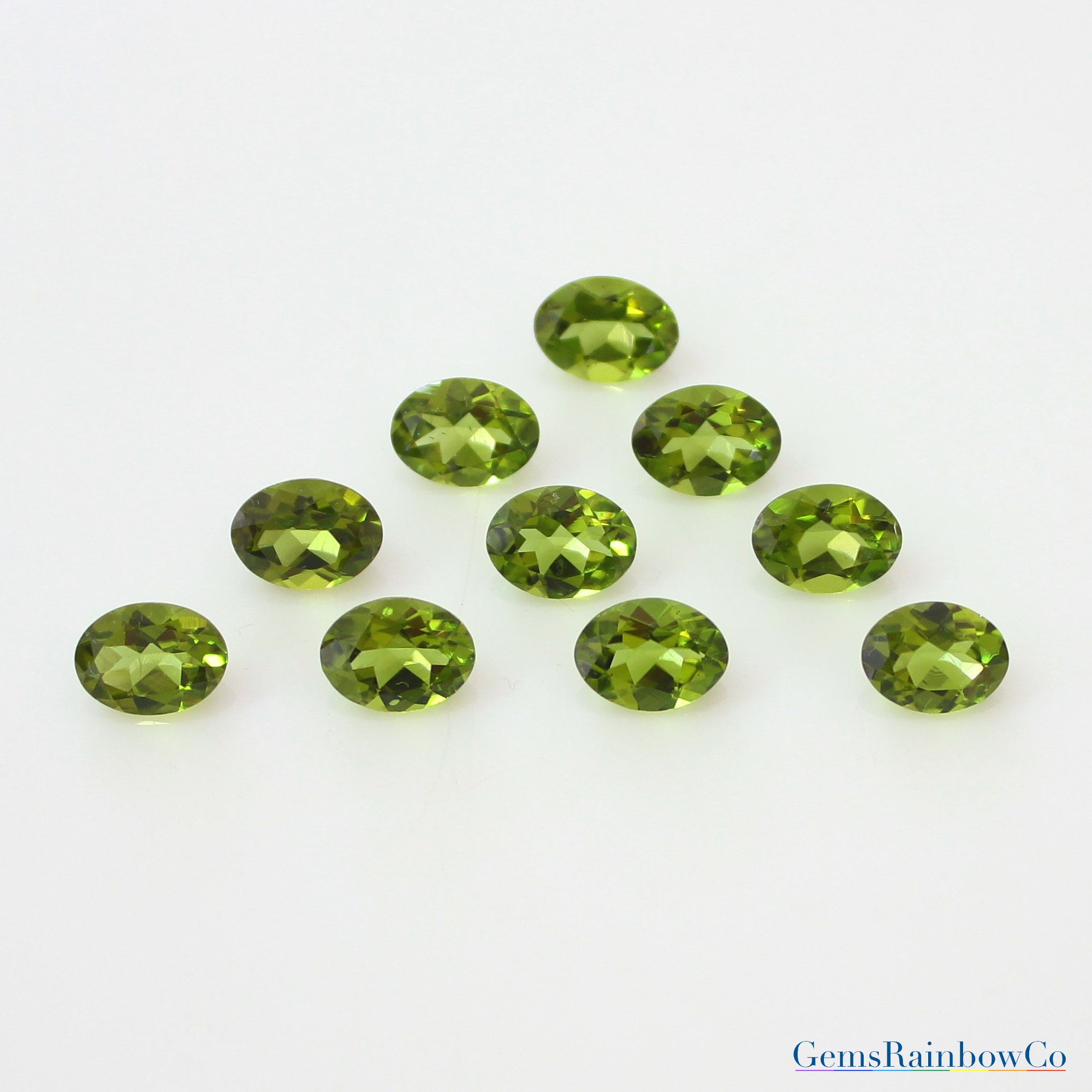 Natural Peridot Olive Green Oval Faceted Loose Gemstone, Available in ...