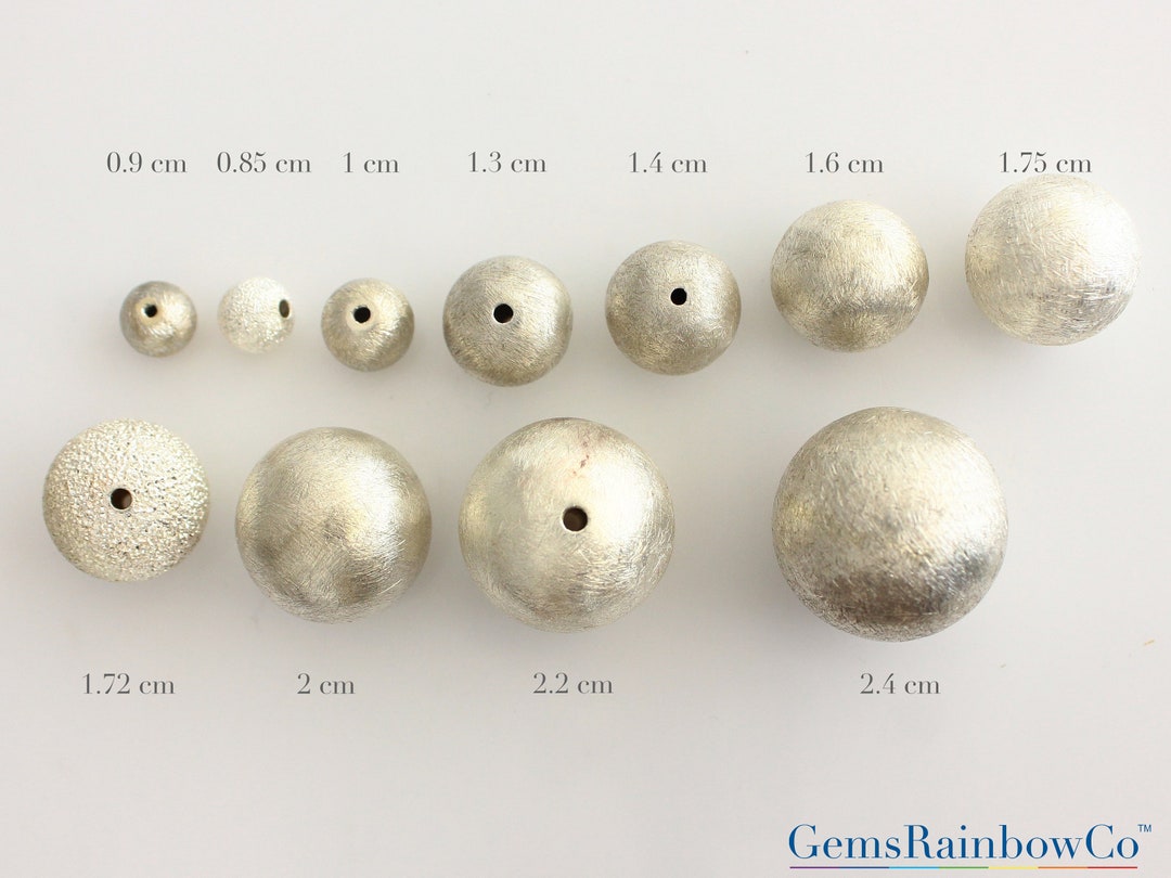 Brushed Silver Sphere Beads for Jewelry Making, Sizes Ranging From 10 ...