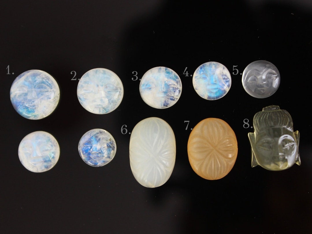 Moonstone Moon Face Carving, Loose Gemstone, Natural Moonstone Jewelry ...