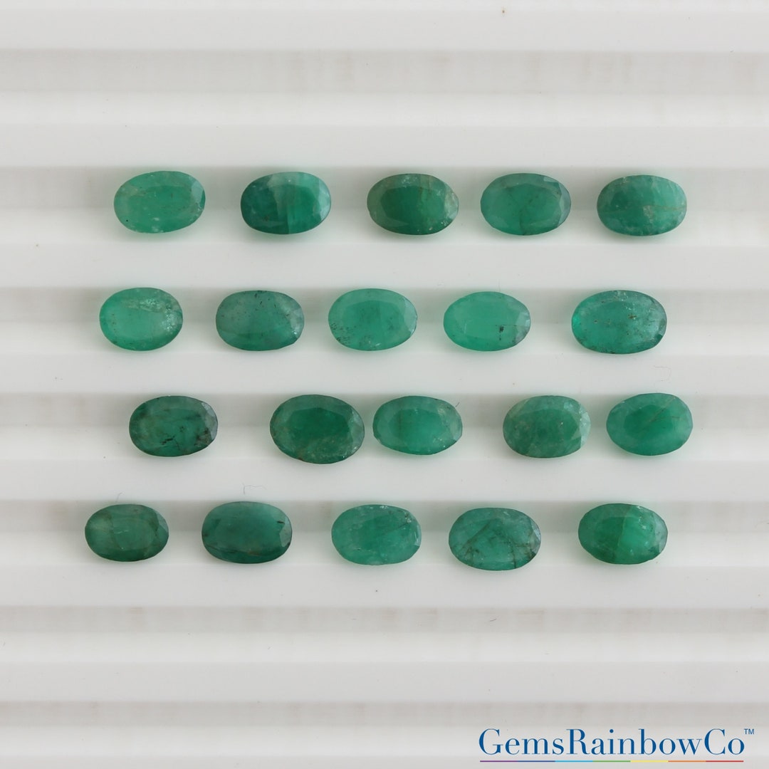 Natural Emerald 4x3mm to 8x6mm Oval Faceted Loose Gemstones - Etsy