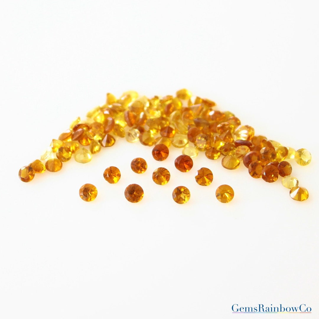 Natural Citrine 2mm and 3mm Round Faceted Loose Gemstone, Light Yellow ...