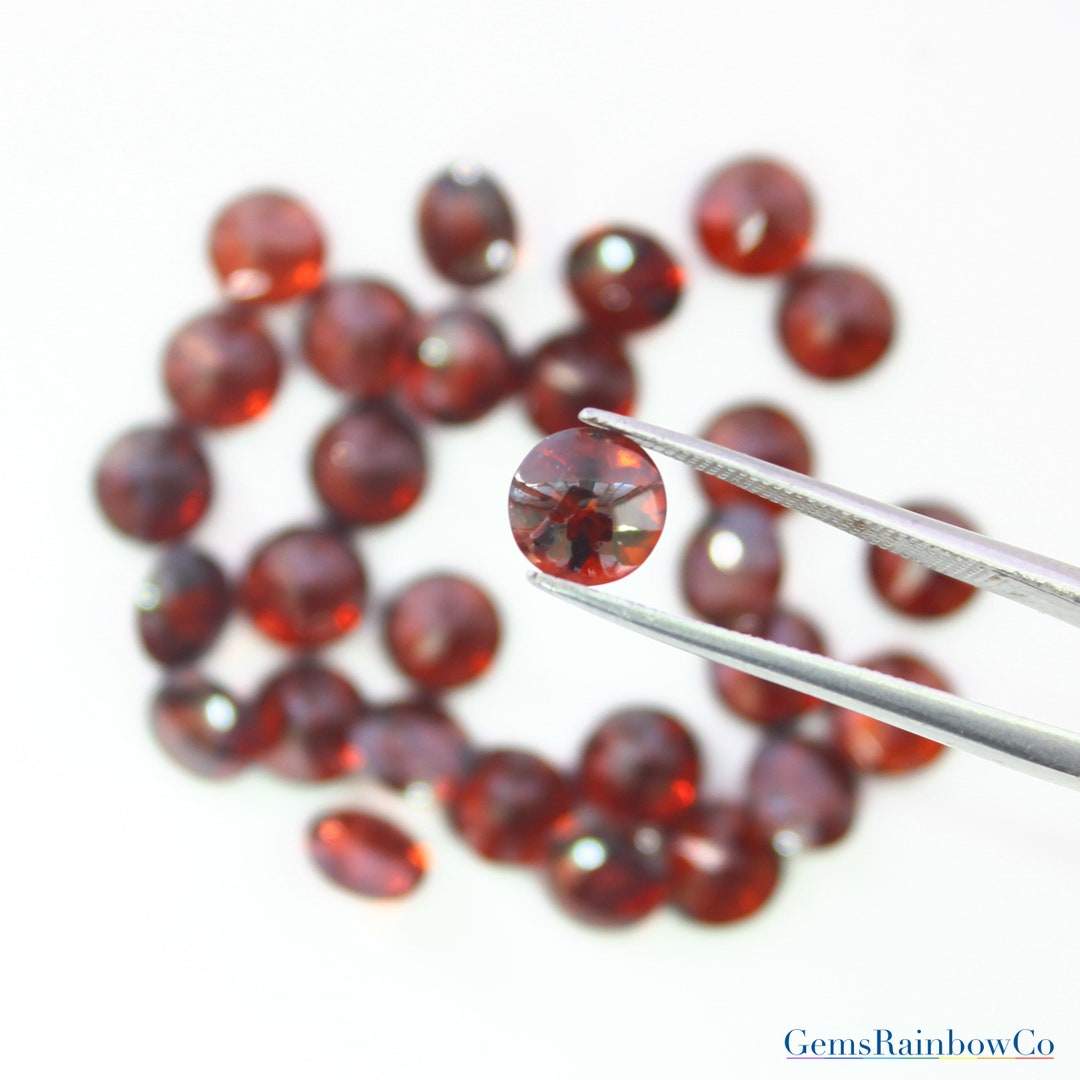 Natural Garnet 6 Mm, 7 Mm and 8 Mm Garnet Round Buff Top Shape Fancy ...