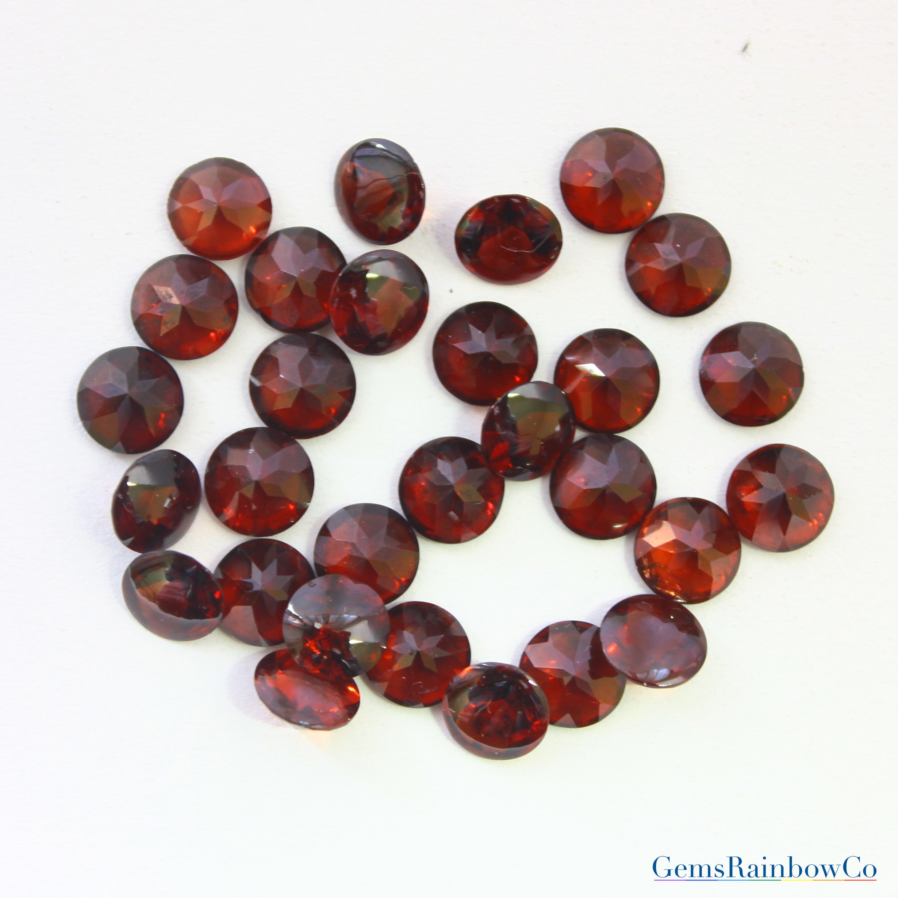 Natural Garnet 6 Mm 7 Mm and 8 Mm Garnet Round Buff Top Shape - Etsy UK