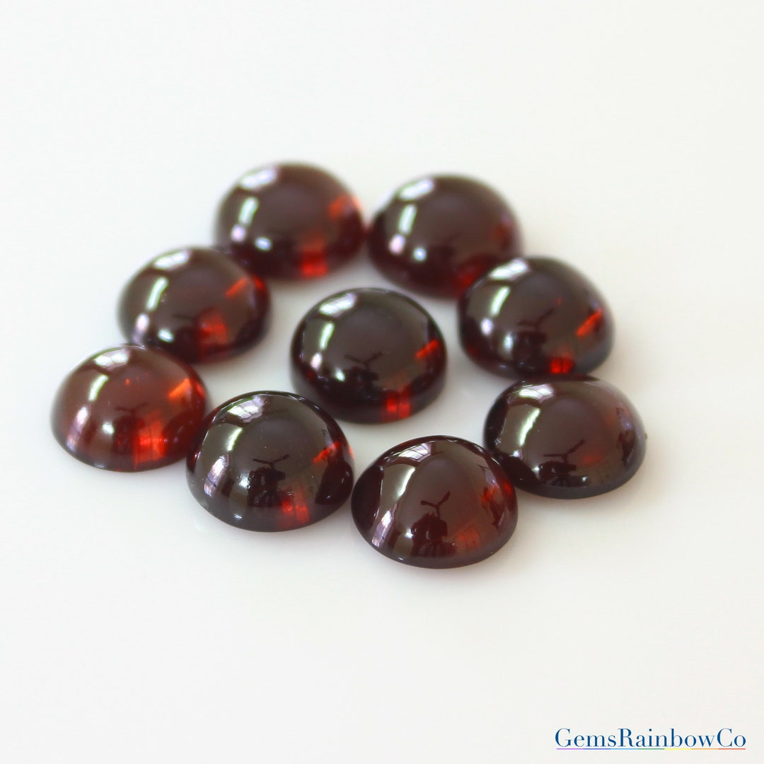 Natural Red Garnet 9mm and 10mm Round Cabochons Loose Gemstone, AA ...