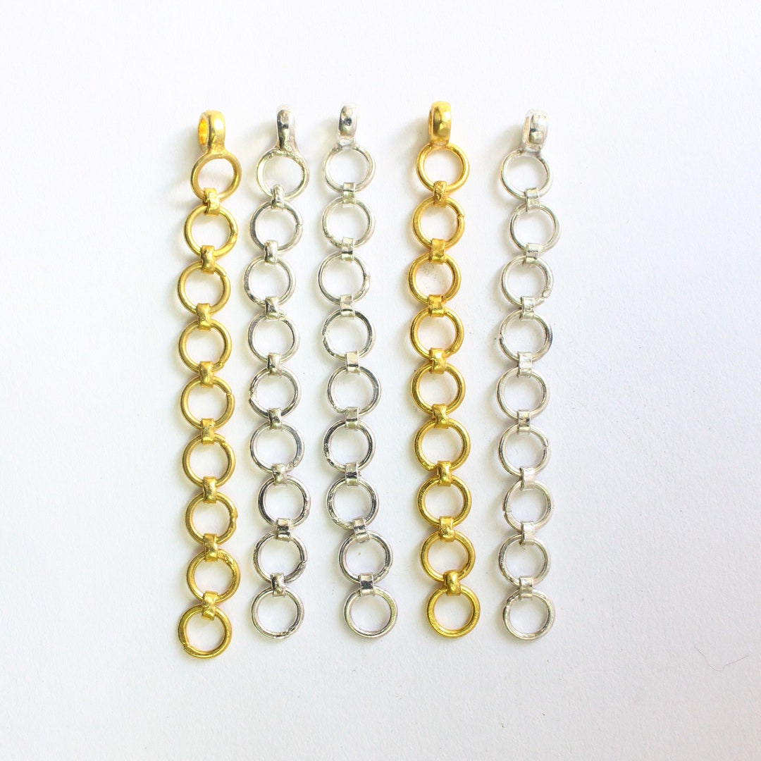 Sterling Silver Chain Extender, Gold Plated Round Link Chain, 925 ...