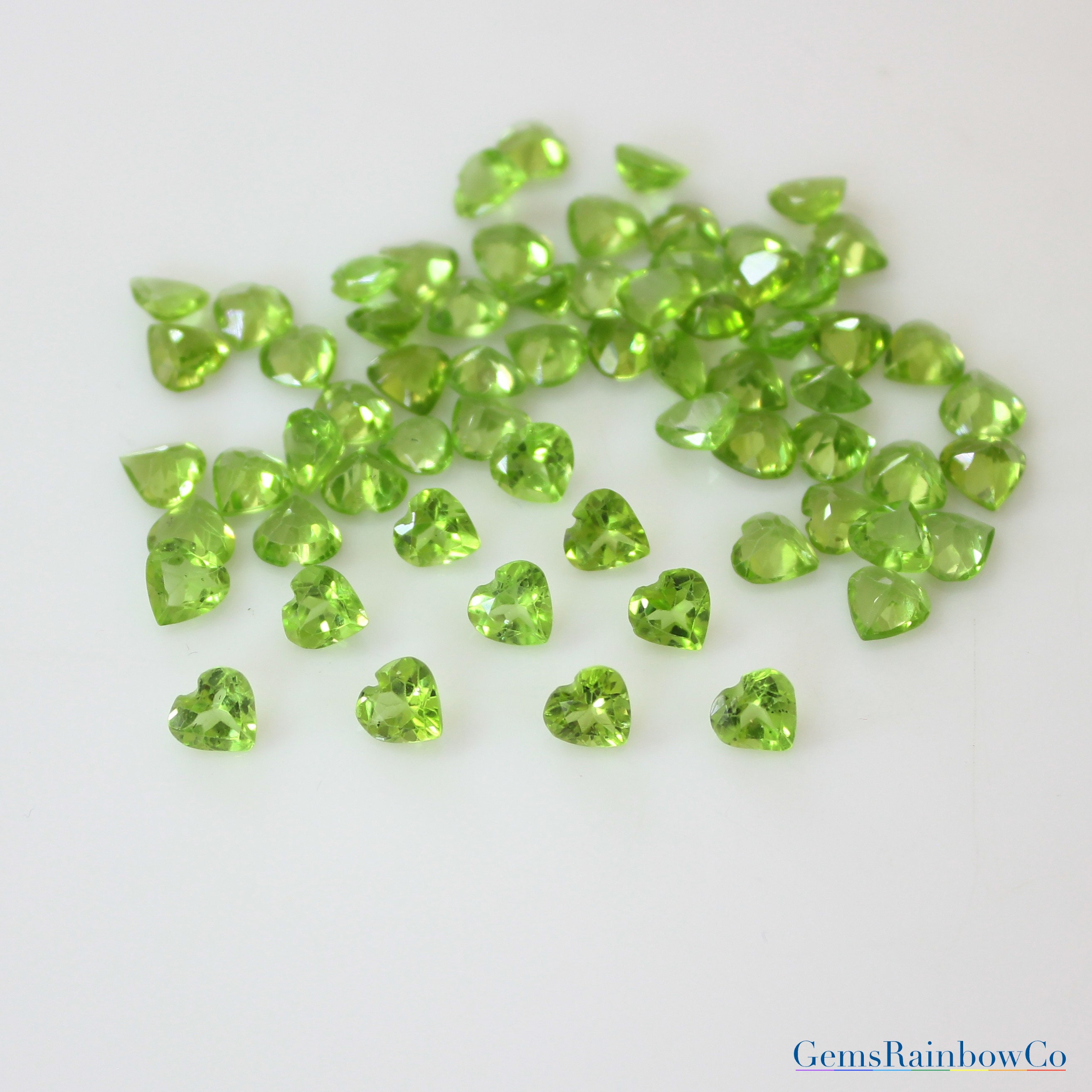 Natural Peridot Heart Shape Faceted Loose Gemstone A Quality - Etsy