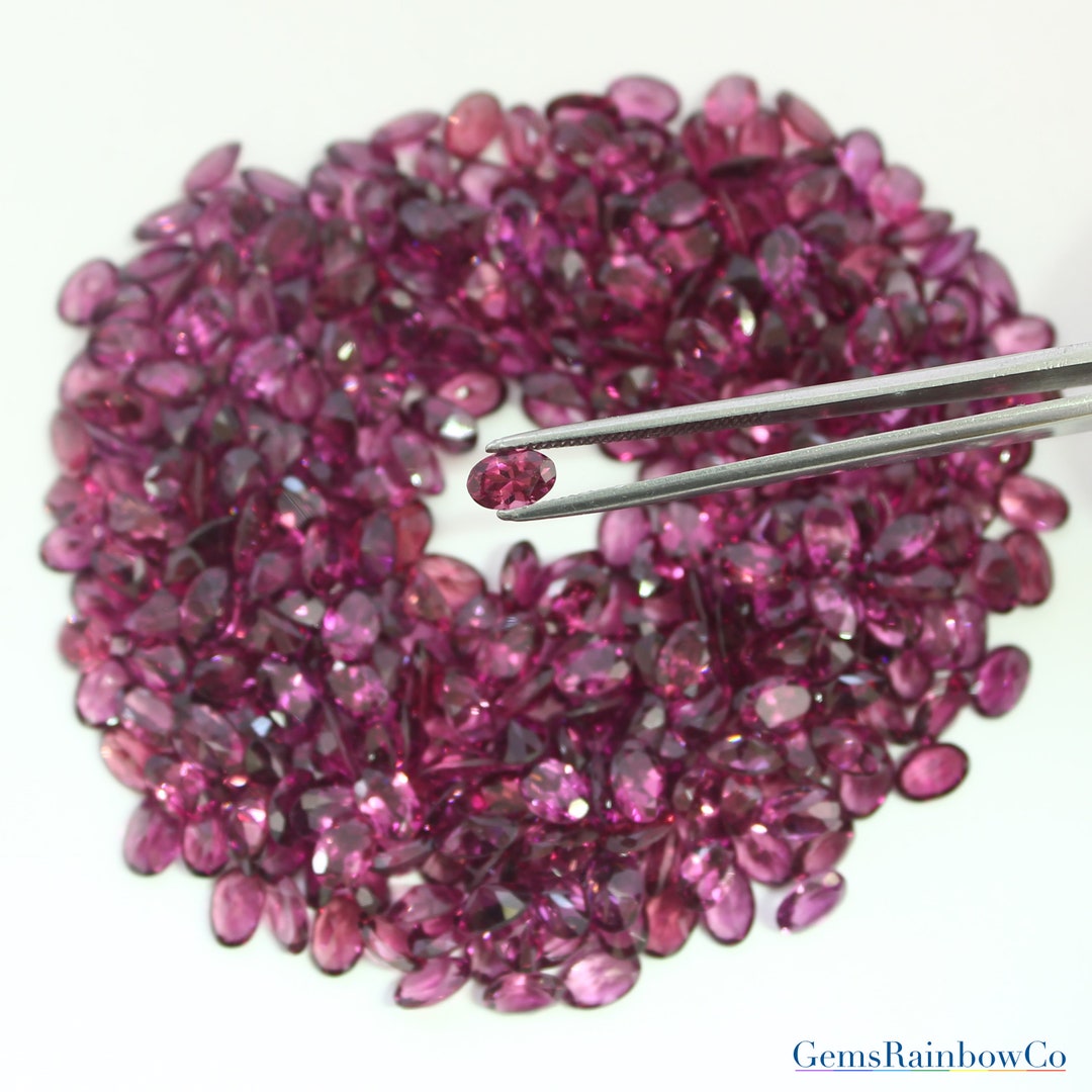 Natural Almandine Garnet 6 X 4 Mm Oval Faceted Loose Garnet AAA Quality ...