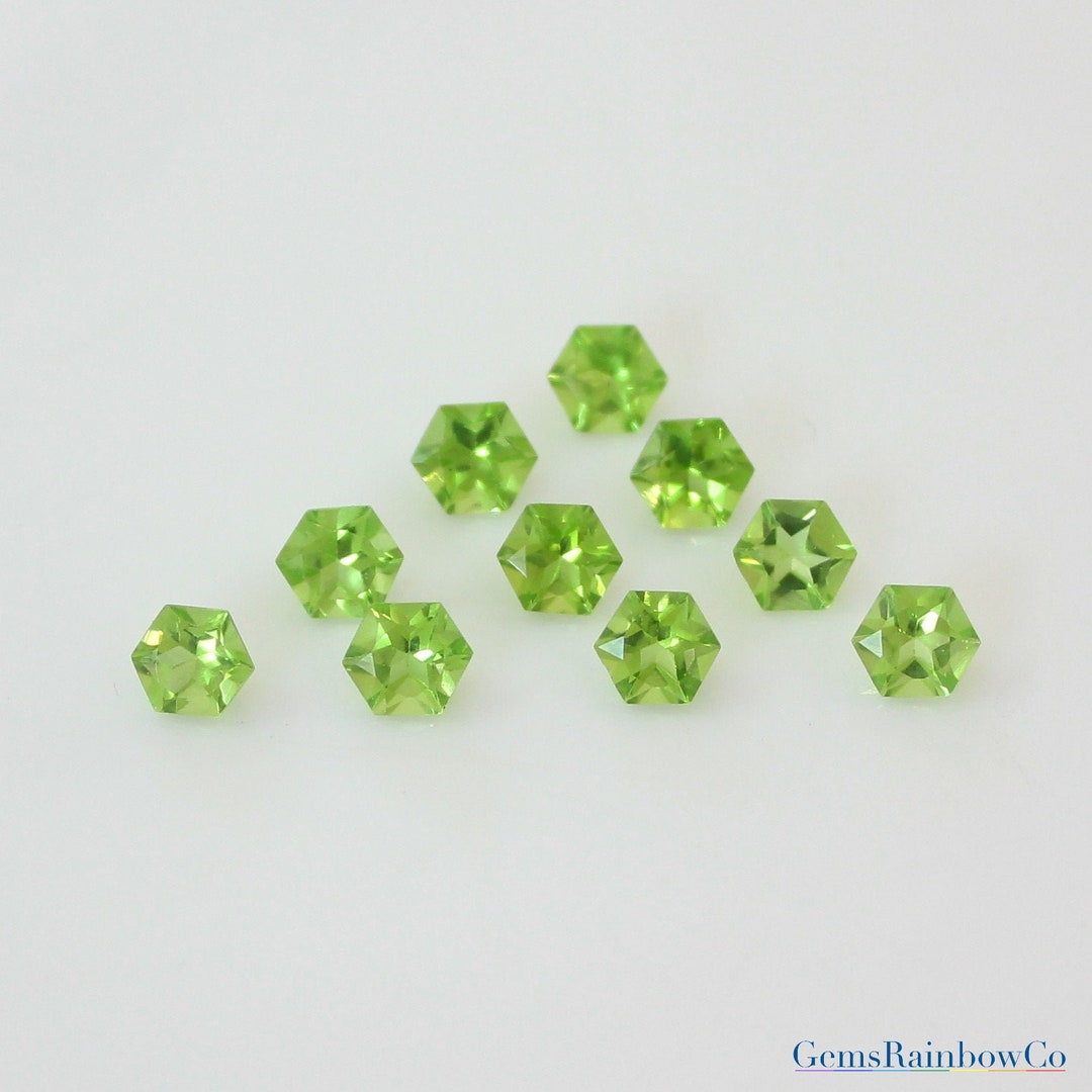 Natural Peridot Hexagon Shape Faceted 5 Mm Loose Gemstone AAA Quality ...