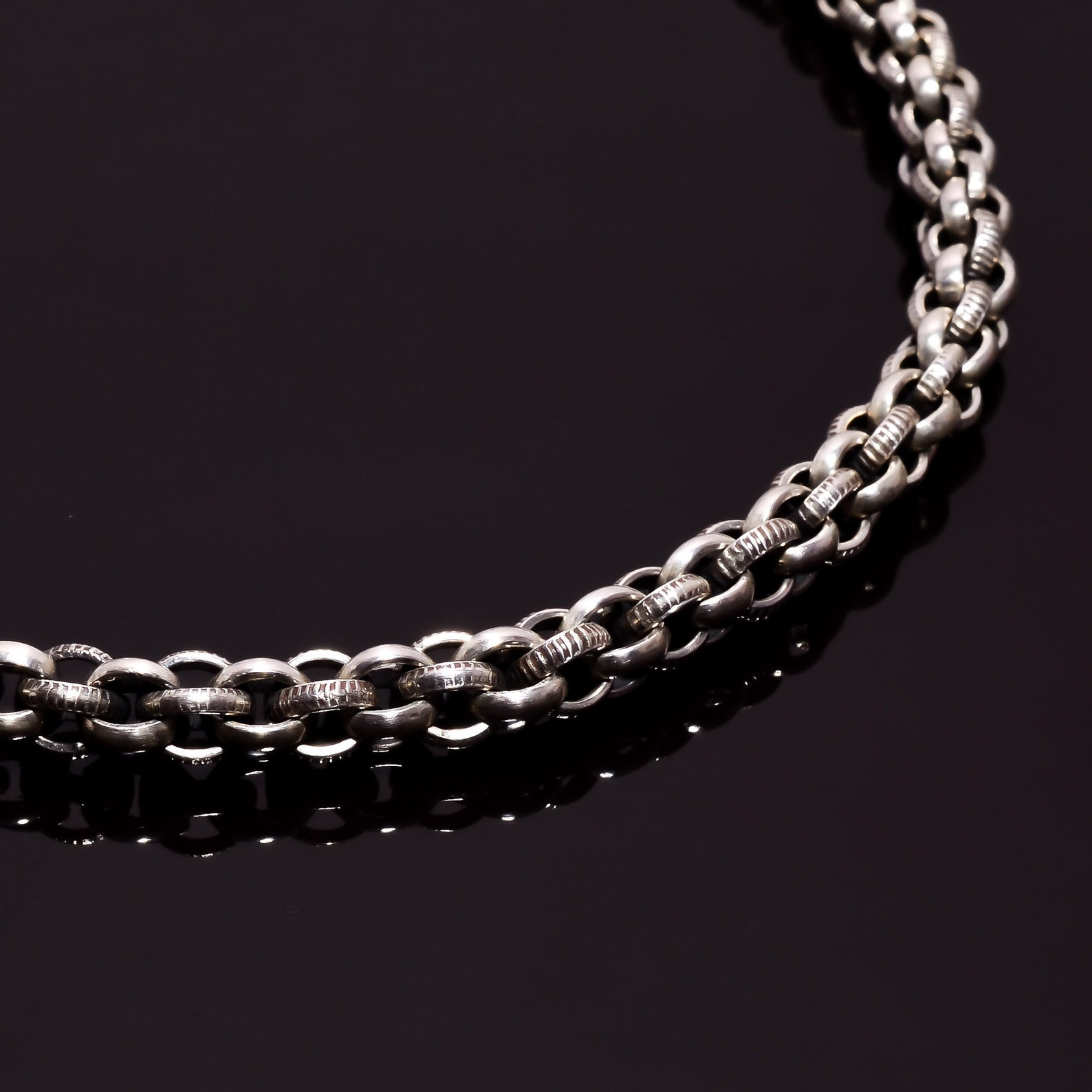 Handmade Linked Chain 925 Sterling Silver Necklace Jewelry | Etsy