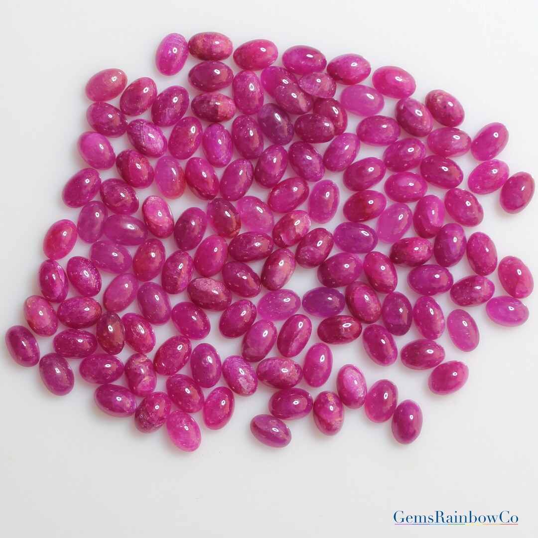 Ruby 6X4 Mm to 7X5 Mm Oval Shape Cabochon Loose Gemstone A Quality ...