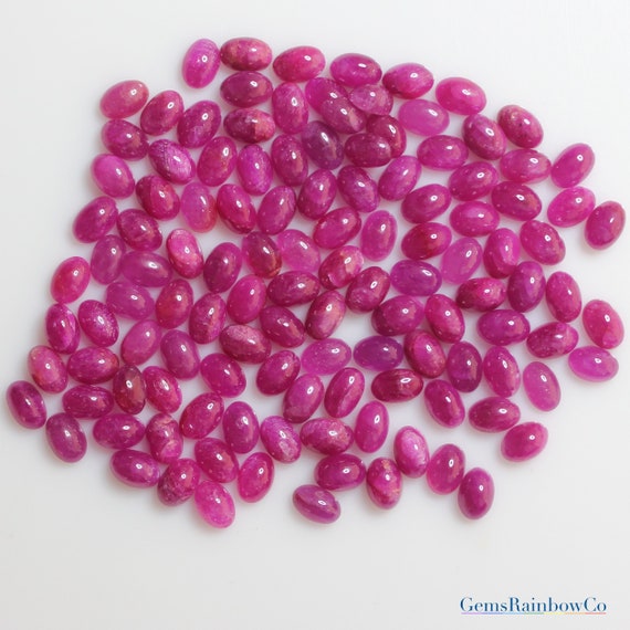 Ruby 6X4 Mm to 7X5 Mm Oval Shape Cabochon Loose Gemstone A | Etsy