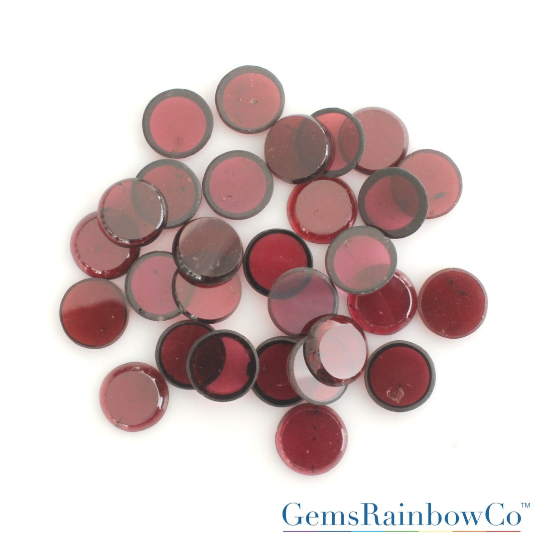 Natural Garnet Flat Round Disc and Square Fancy Shape Cabochons 11 Mm ...