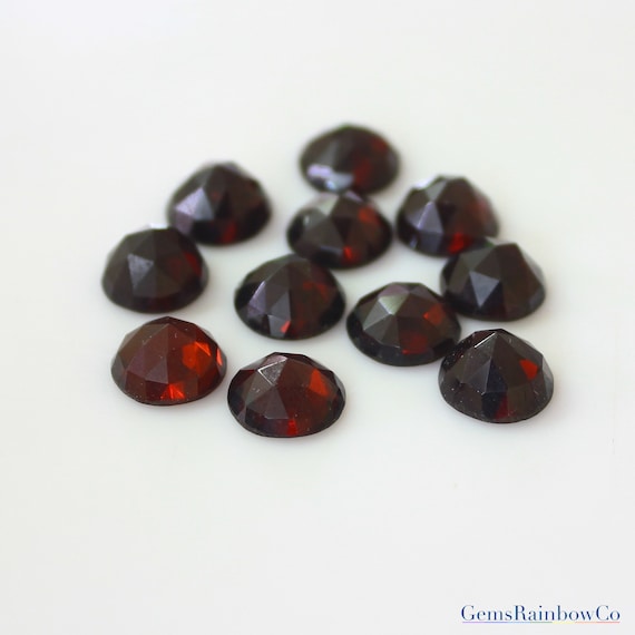 Red Garnet Natural 9mm and 10mm Indian Garnet Rosecut Loose | Etsy