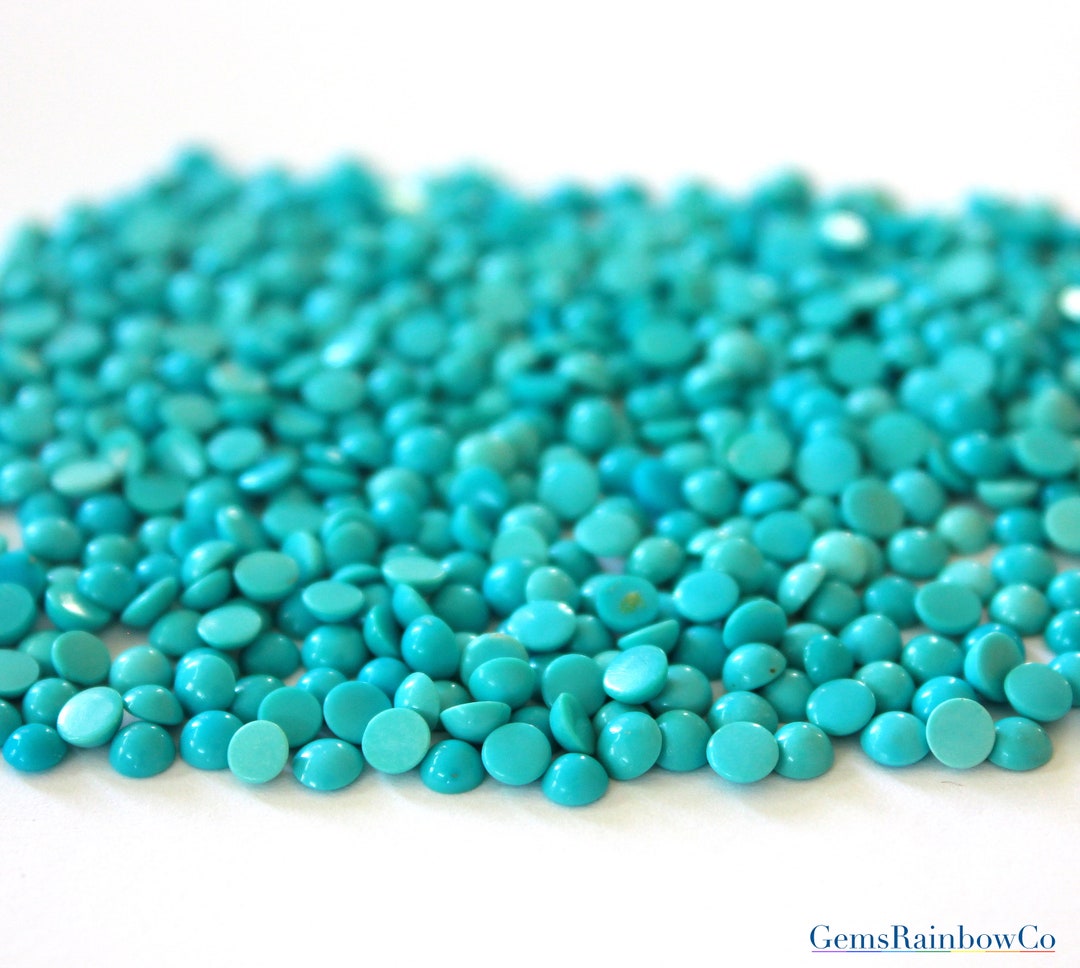 Natural Turquoise Blue Cabochon Round 3.5mm Sleeping Beauty Arizona ...