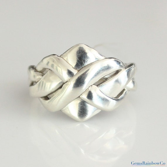 4 Band Puzzle Ring for Men and Women in 925 Sterling Silver - Etsy