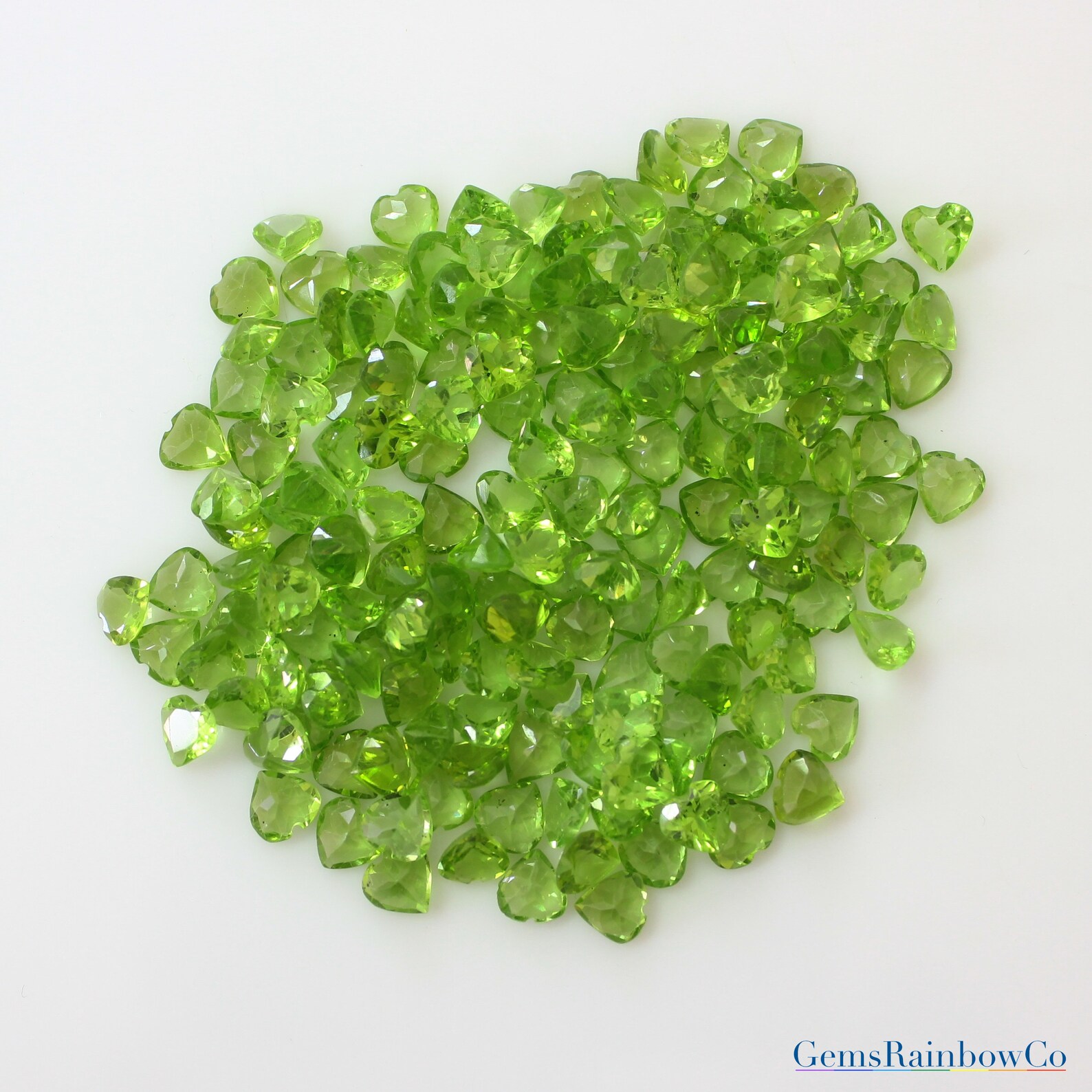 Natural Peridot Heart Shape Faceted Loose Gemstone A Quality - Etsy